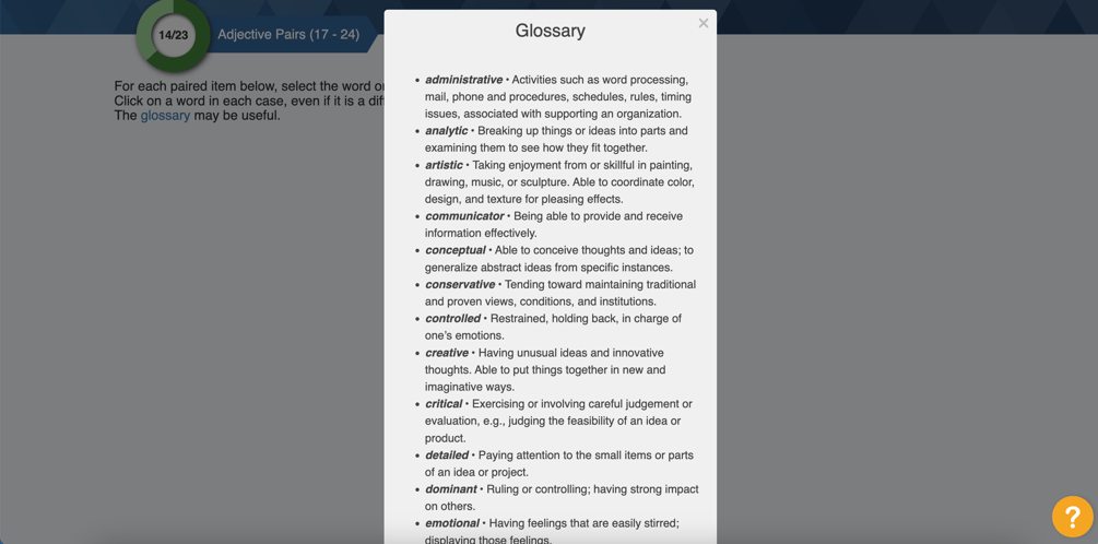 HBDI® assessment glossary
